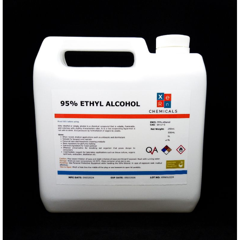 95% Pure Ethyl Alcohol / PGA / Perfume Grade Alcohol 4 Liters | Shopee ...