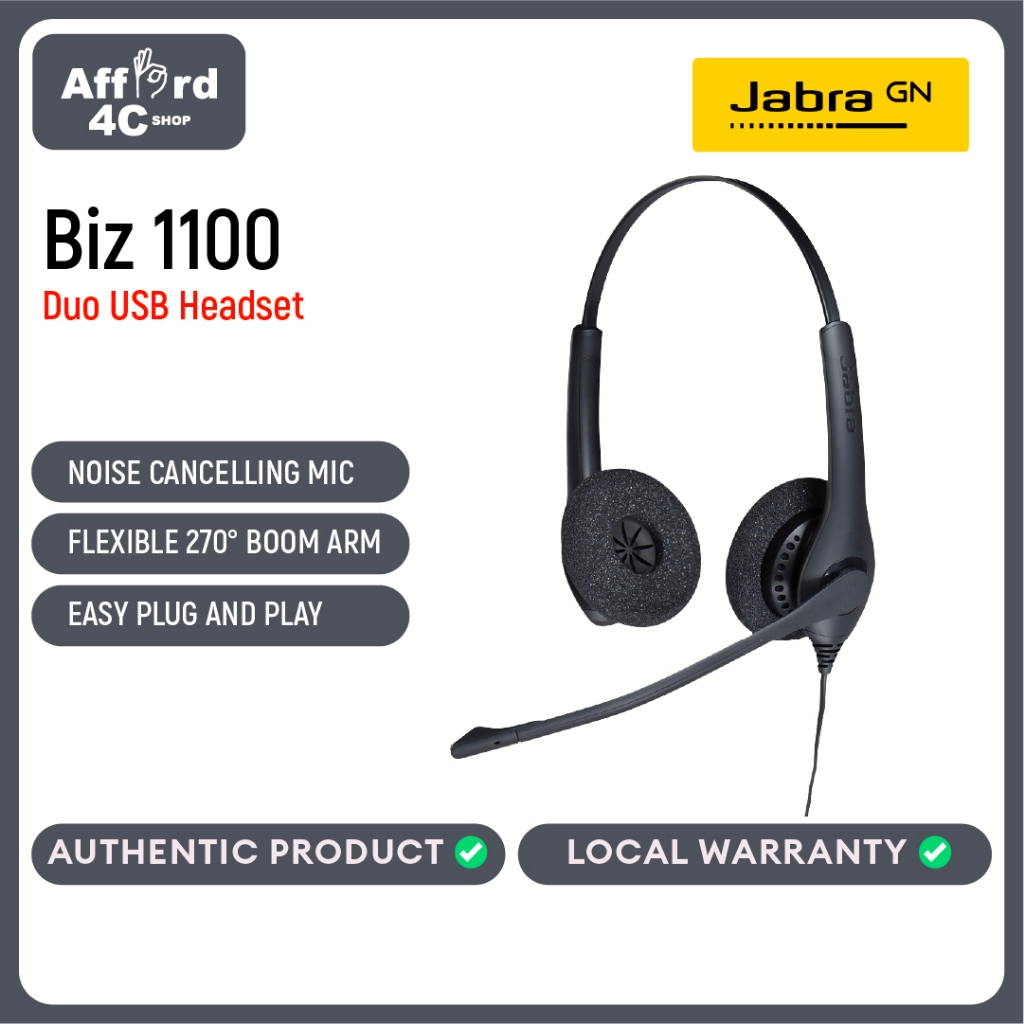 Jabra Biz 1100 Duo USB Noise Cancelling Headset | Shopee Philippines