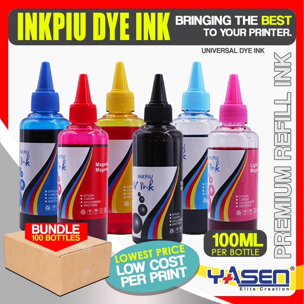 Inkpiu UV Dye Ink 100ml 1 Box (100 Bottles) | Shopee Philippines