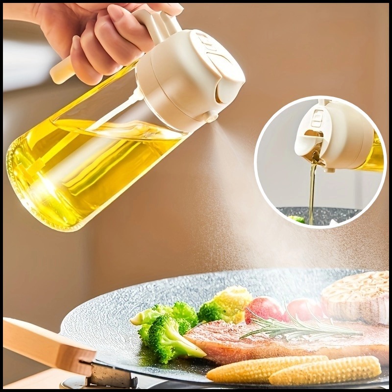 Kitchen Oil Bottle Condiments Bottle Spray or Pour 2 in 1 Oil Bottle ...