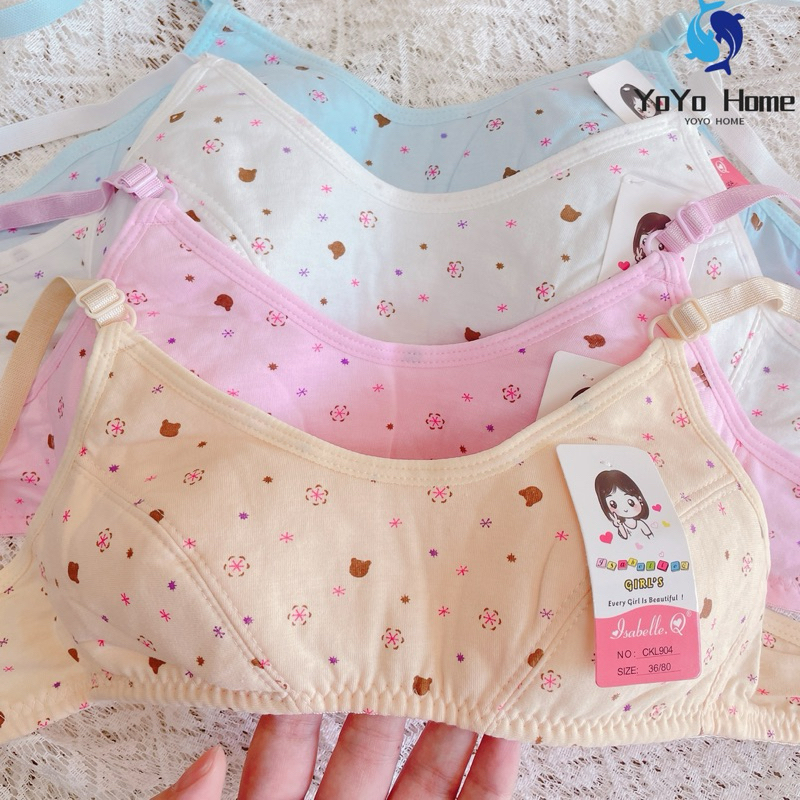3pcs Baby Bra for 8-12 Yrs Cotton Bears & Snow Print Design School Girl ...