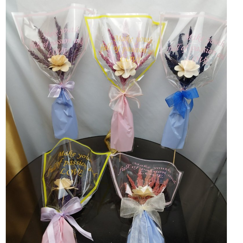 REAL DRIED FLOWER SINGLE ROSE BUDGET BOUQUET HANDCRAFTED DRIED FLOWER ...