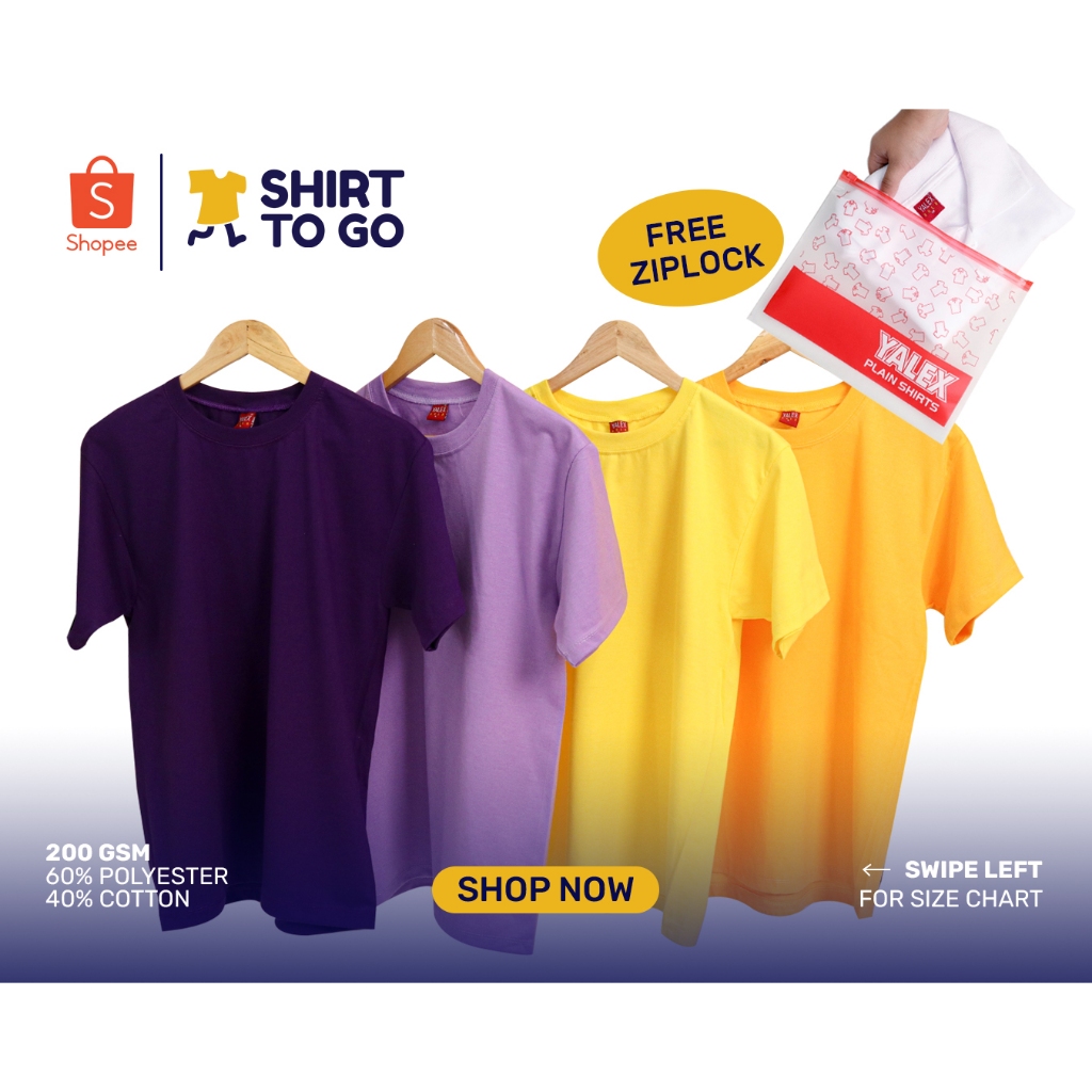 YALEX Plain T Shirt for Men and Women YELLOW VIOLET | Shopee Philippines