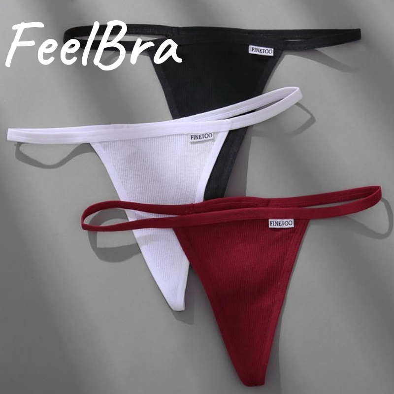 Finetoo Women Cotton Thongs Adjustable G-string Sexy Bikini Panties Low ...