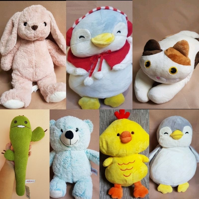 miniso life bear pink bunny penguin duck stuffed toys preloved | Shopee ...
