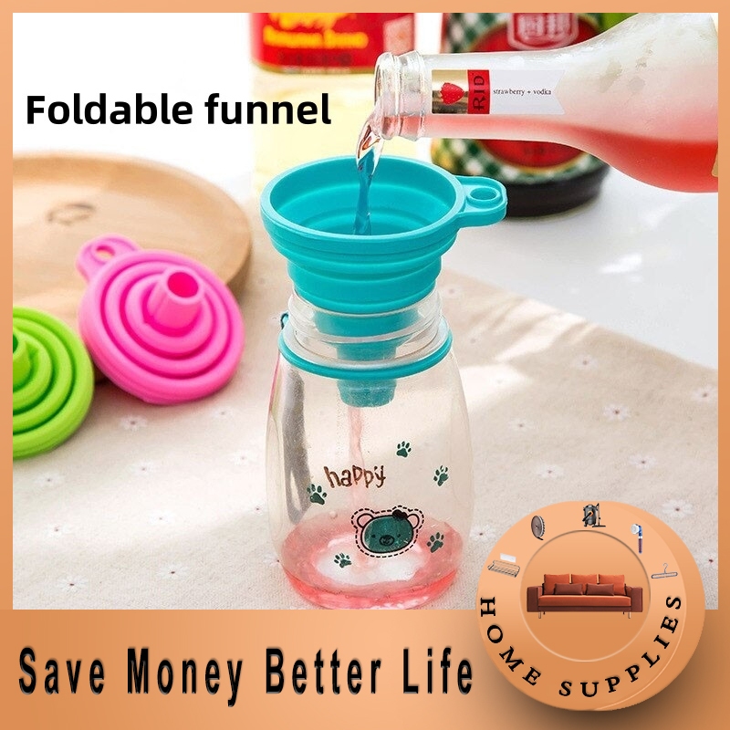 【Better Life】Mini Silicone Foldable Funnel Collapsible Hopper Kitchen ...