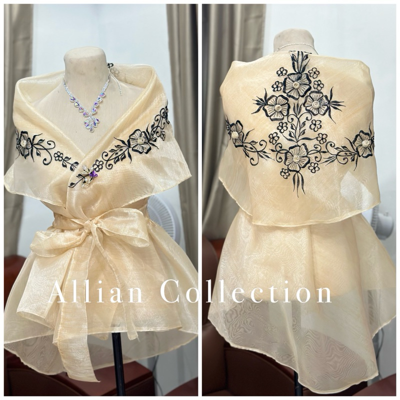 Filipiniana panuelo wrap around - top traditional wear | Shopee Philippines