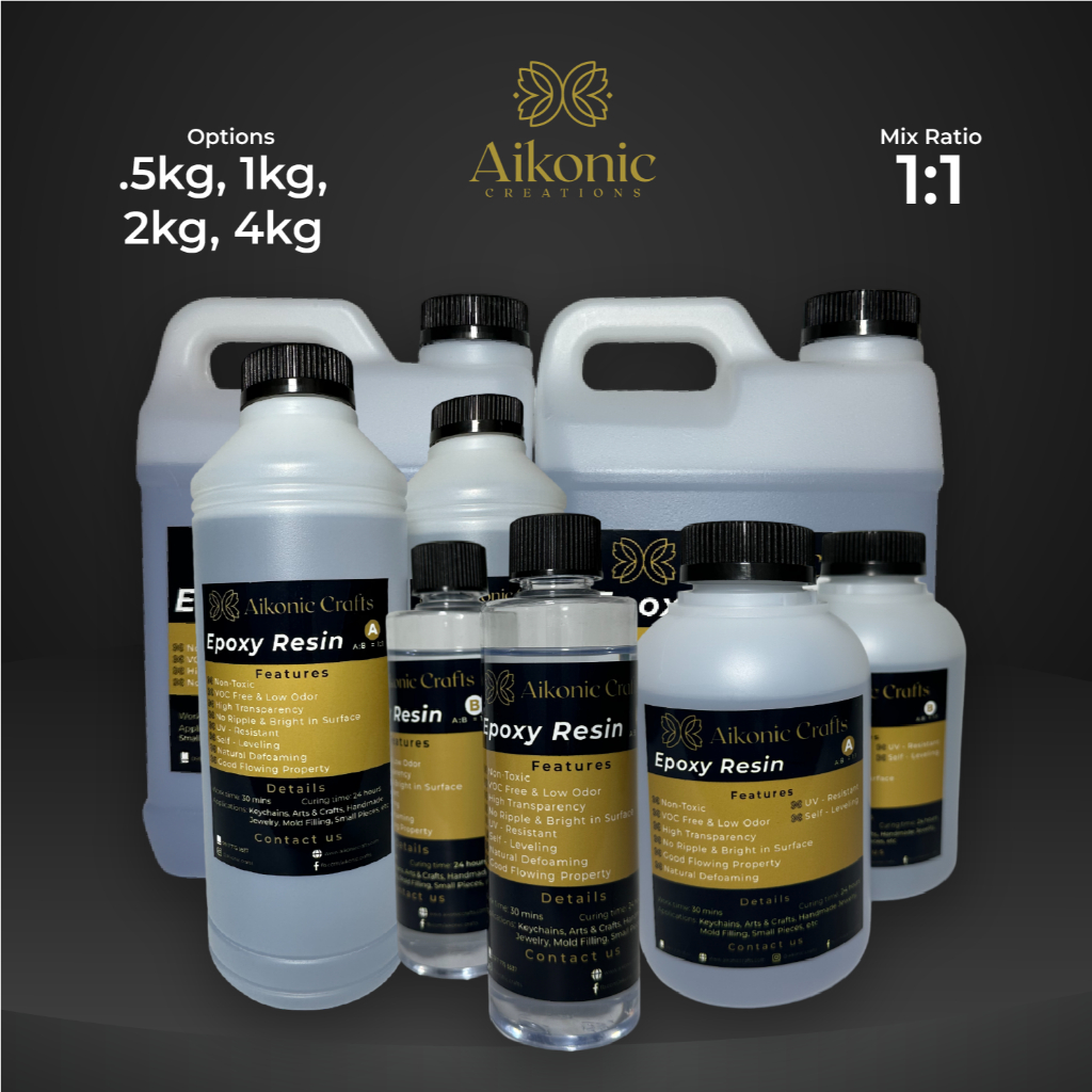 1:1 (2kg & 4kg) Epoxy Resin Set Crystal Clear for Small Arts & Crafts ...