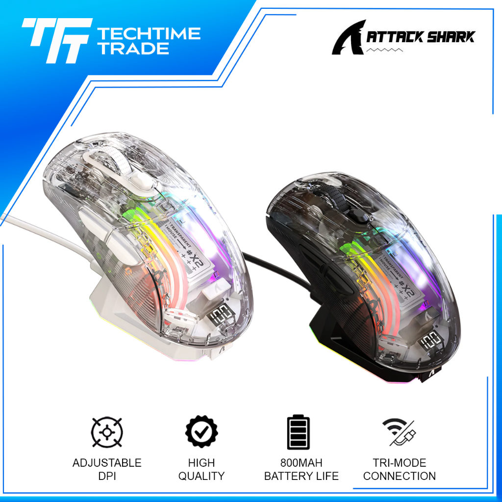 Attack Shark X2 PRO Tri mode Wireless Gaming Mouse with RGB Charging ...