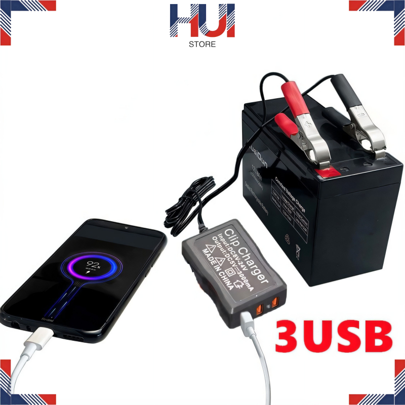 Power Inverter Phone power 5V USB Power Converter 3-port USB clip ...