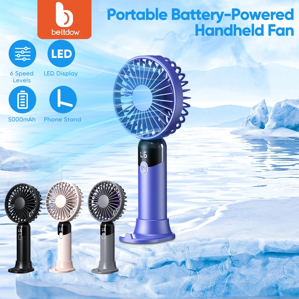 BETTDOW Mini Rechargeable Fan Chargeable 5000mAh Mini Fan Handheld ...
