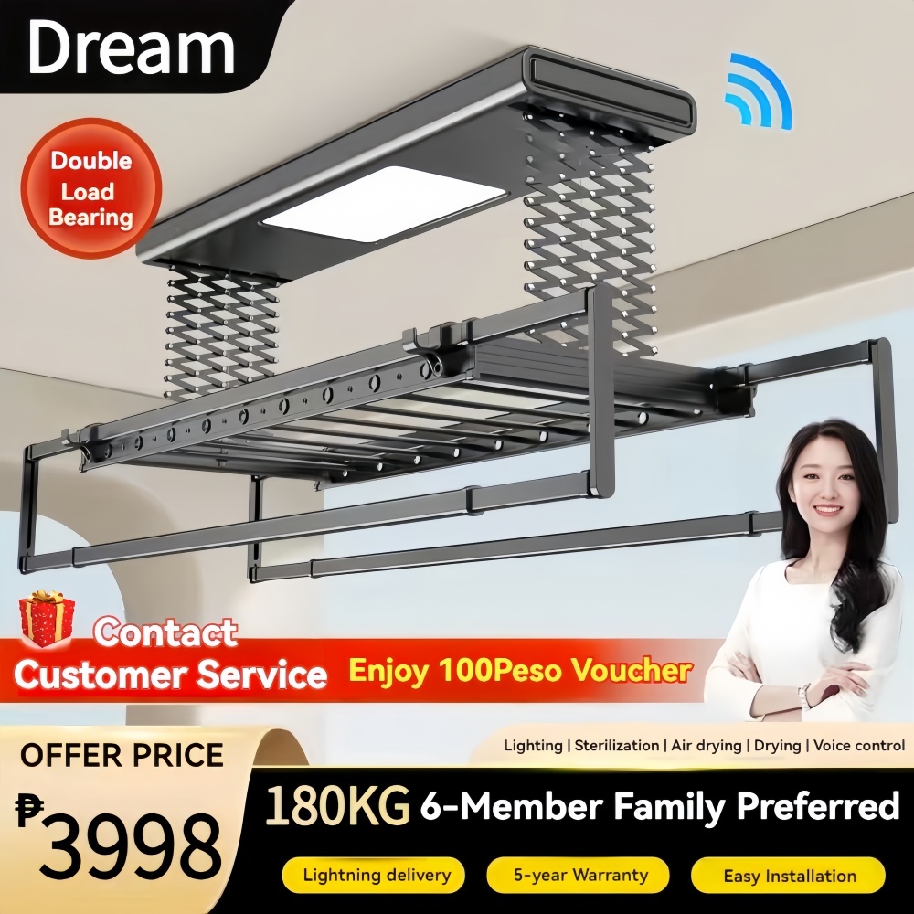 Modern Electric Lifting Stainless Adjustable Foldable Hang Clothes ...