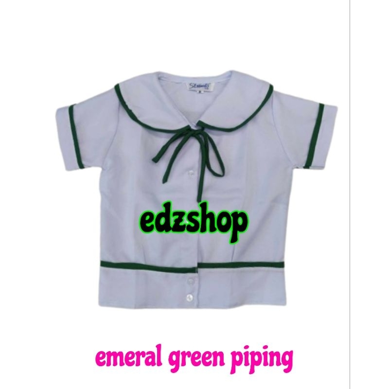 blouse piping green school uniform | Shopee Philippines