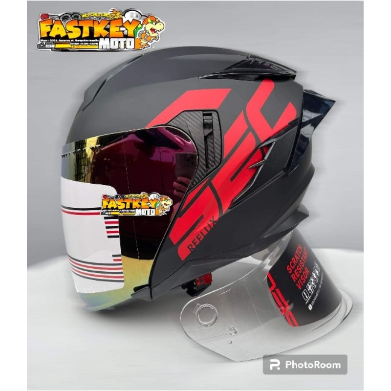 sec reflux v2 2024 halfface dual visor helmet | Shopee Philippines