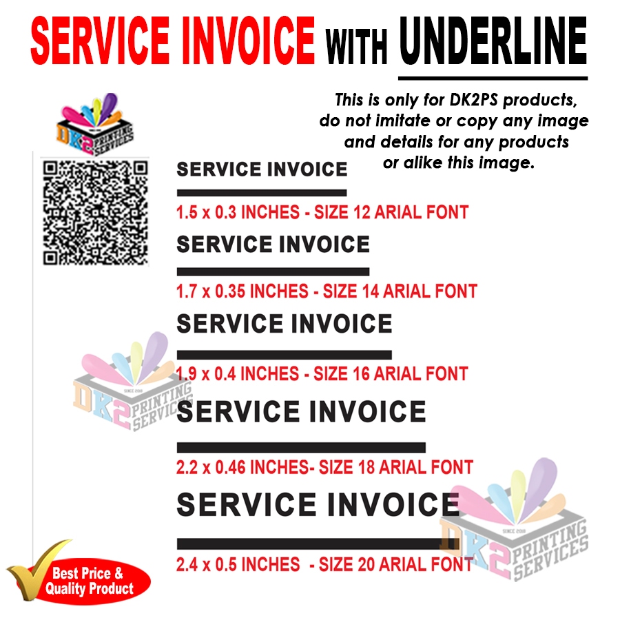 SERVICE INVOICE WITH UNDERLINE CUSTOMIZED RUBBER STAMP | Shopee Philippines