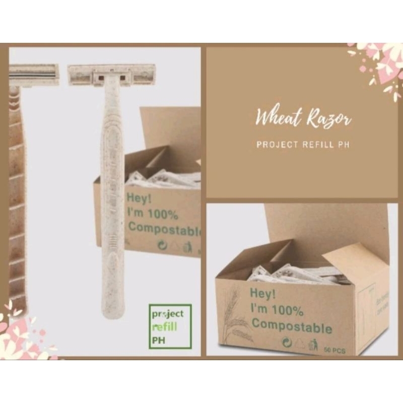 Compostable Wheat Razor per Box 50pcs | Shopee Philippines