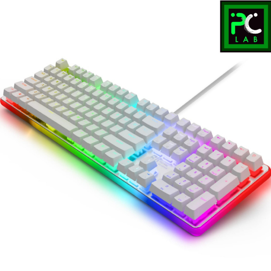 Royal Kludge RK918 108-keys White RGB Wired Mechanical Gaming Keyboard ...