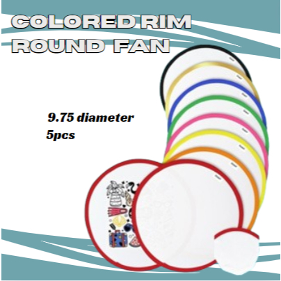 Rim Color Round Fan White (5pcs) | Shopee Philippines