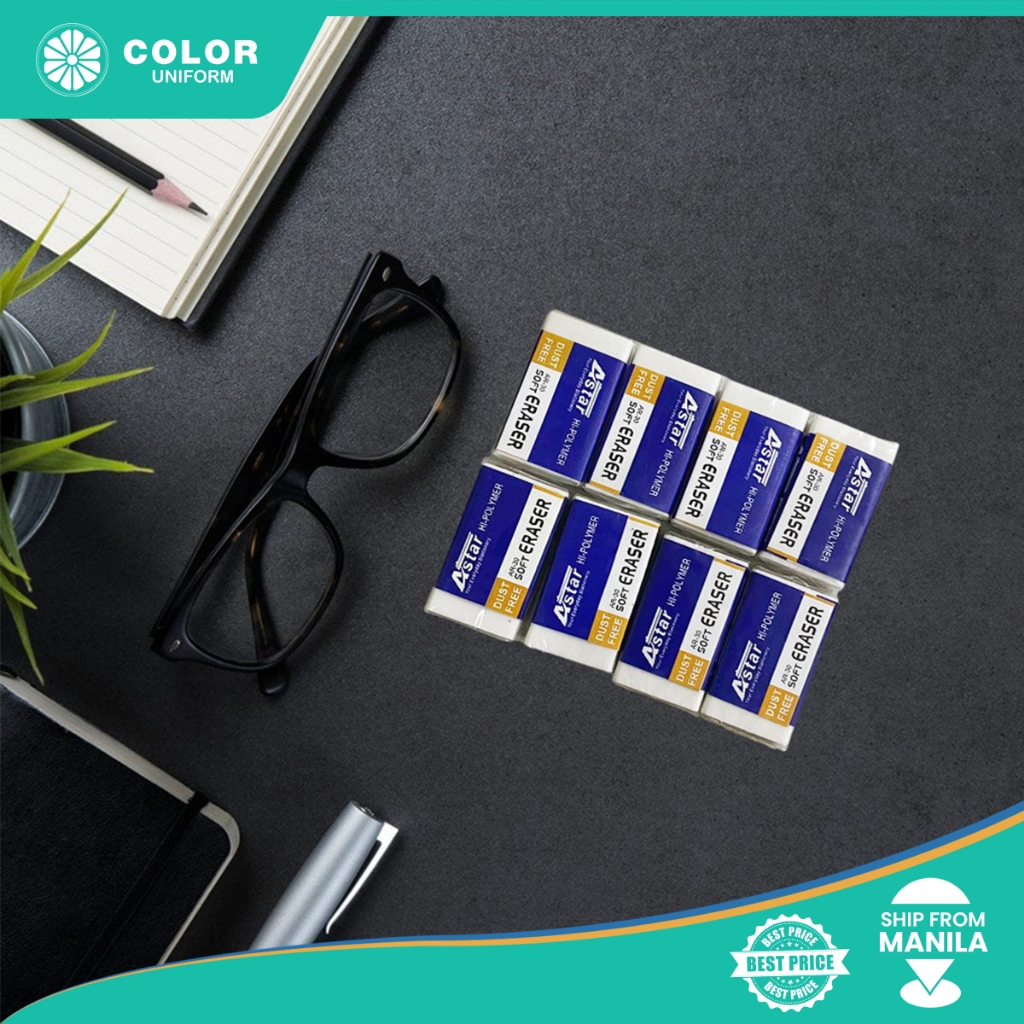 Dust Free Hi-Polymer Mini White Pencil Eraser Good for Office and ...