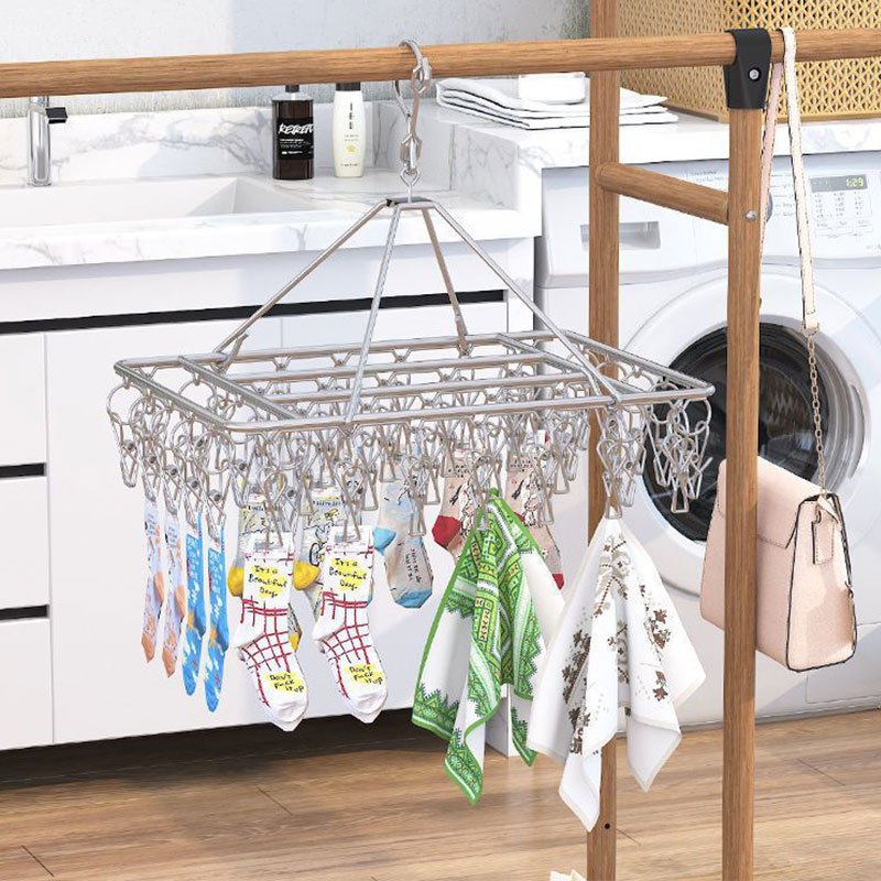 Space-Saving Multi-Clip Clothes Drying Rack | Shopee Philippines