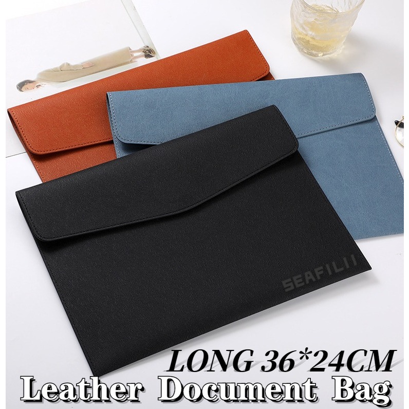 Leather Long Folder Organizer Document Organizer Long Size Leather ...