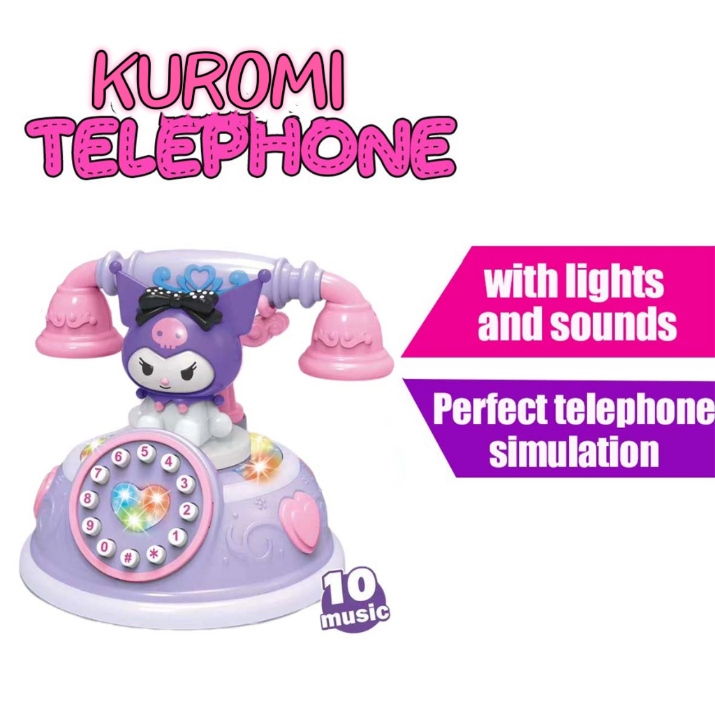 Musical Kuromi Telephone With Lights And Music Toys For Kids | Shopee ...