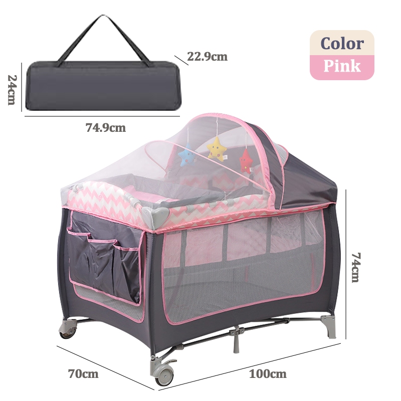 COCOBB Baby Rocker Crib Folding Swing Crib With Mosquito Nnet And ...