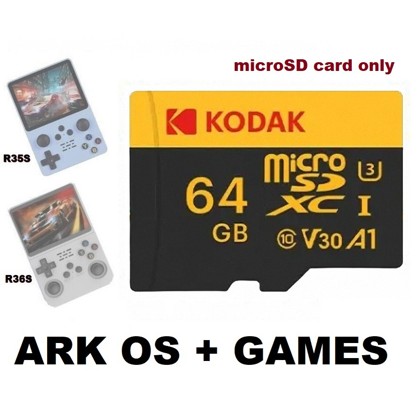Kodak 64GB microSD card for R35S R36S with 15,000+ Games & latest ARK ...