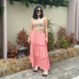 Calliah Solid Frill Skirt | Shopee Philippines