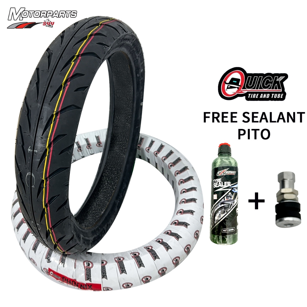 QUICK Motorcycle tires TUBELESS WHITE PHOENIX WITH FREE SEALANT AND ...