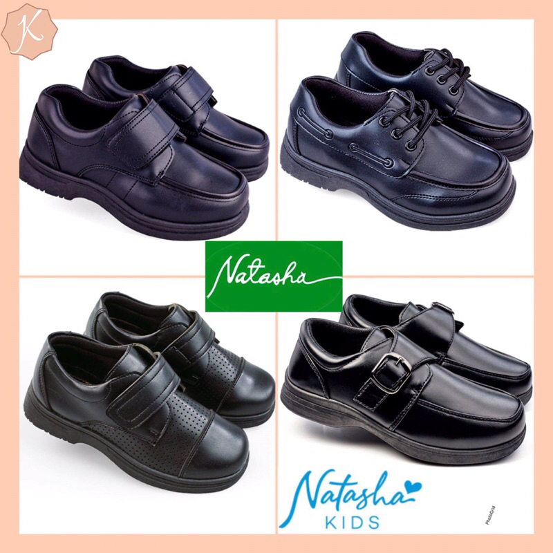 NATASHA KIDS BLACK SHOES FOR BOYS LEATHER 100% ORIGINAL NATHANIEL ...
