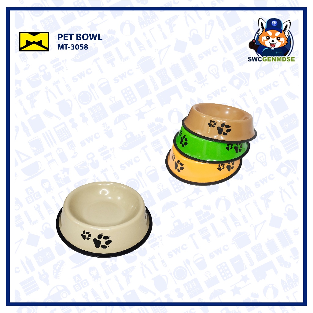 MMT Pet Bowl | Colored Dog Bowl Paw Print Design | MT-3058 | Shopee ...