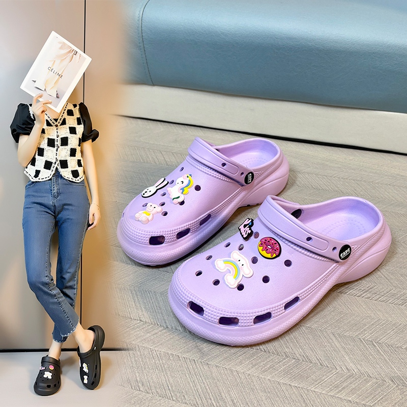 New Crocs Korean Classic Platform Clog Beach Sandals for women | Shopee ...