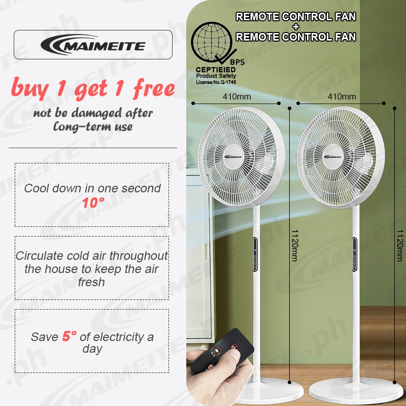 Maimeite 16 Inch Remote Control Floor Fan 5 Blade Strong Wind electric ...