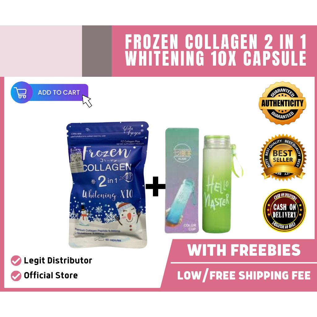 FROZEN COLLAGEN 2 IN 1 WHITENING 10X CAPSULE WITH FREE TUMBLER | Shopee ...