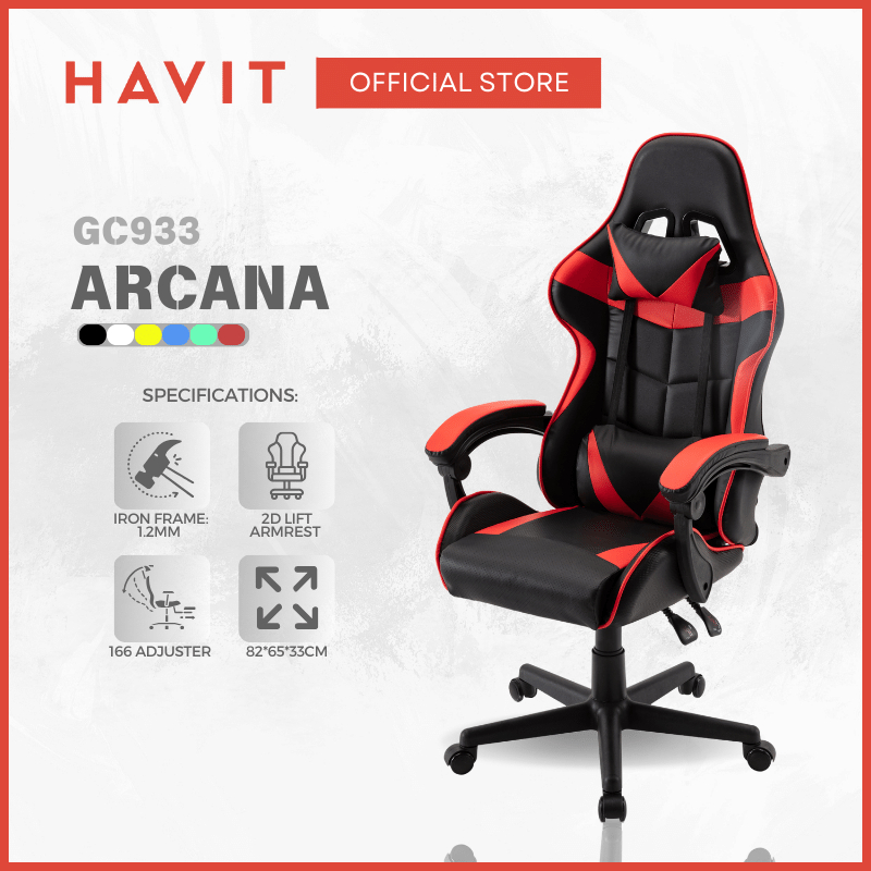 Havit Arcana GC933 || Gaming Chair || Black, White, Green, Yellow, Blue ...