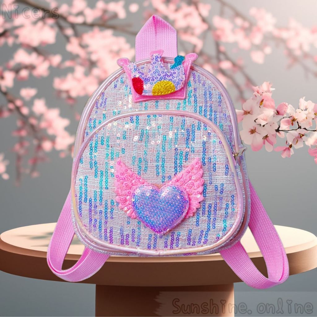Toddler Kindergarten Cute Little Princess Backpack Sequins Sparkling ...