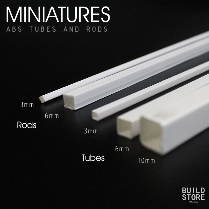 5 pcs ABS Tubes and ABS Rods for Miniatures, Architecture, Models ...