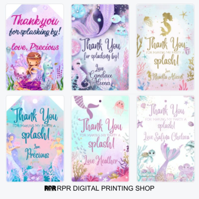 Mermaid Theme Sticker | Gift Tag | Shopee Philippines