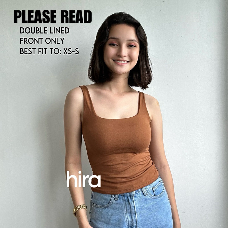 HIRA• Nora SQUARENECK CAMI TOP DOUBLE LINNING FULL LENGTH TOP | Shopee Philippines