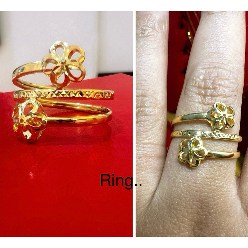 Pawnable flower ring 18k saudi | Shopee Philippines