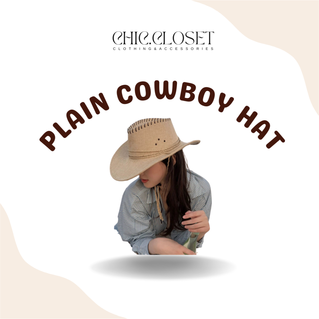 PLAIN UNISEX BIG BREAM COWBOY HAT | Shopee Philippines