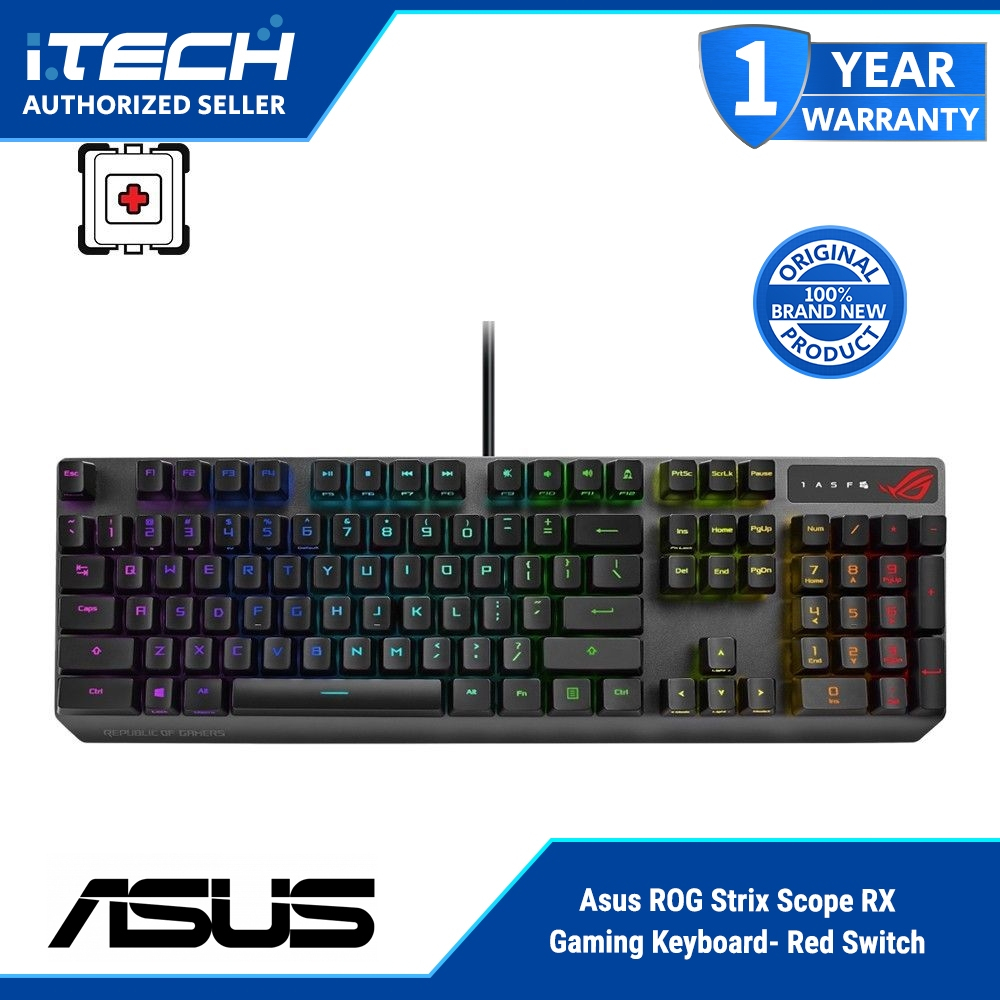 Asus ROG Strix Scope RX Gaming Keyboard- Red | Shopee Philippines