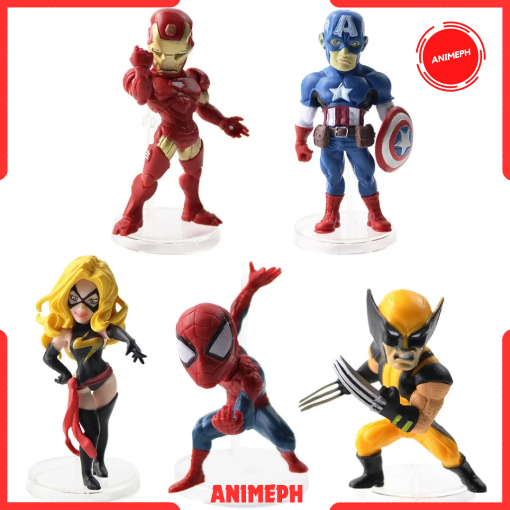 5pcs/set The Avengers Marvel Super Heroes Figures Iron Man Captain ...