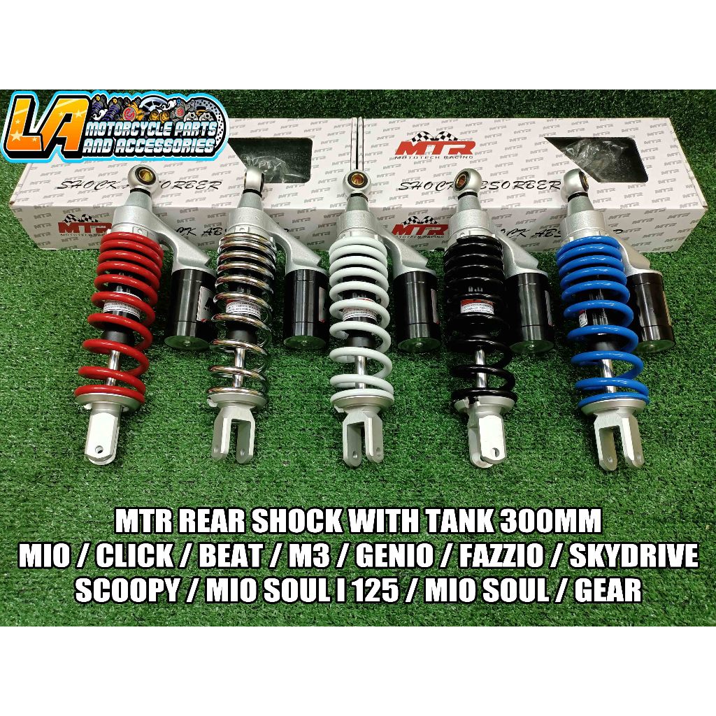 MTR REAR SHOCK WITH TANK - 300MM - MIO / CLICK / BEAT / M3 / GENIO ...