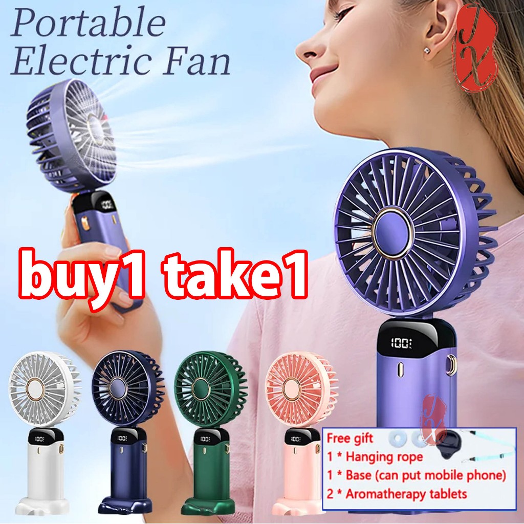 JX buy1 take1 6000MAH Portable Mini Fan USB Rechargeable Handheld Fan ...