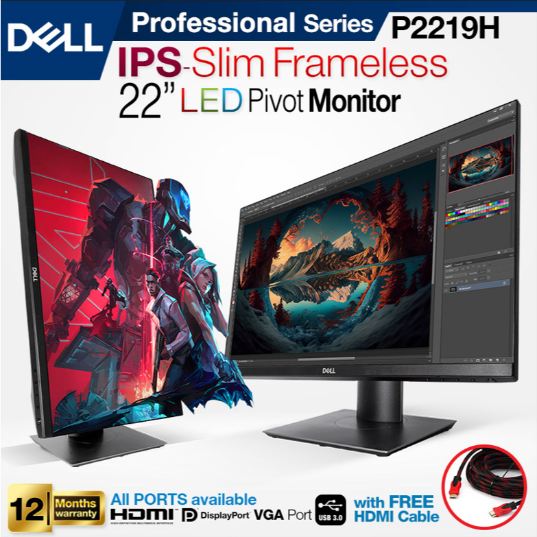 DELL 22inch UltraSharp IPS-LED Frameless Monitor - Full HD Resolution ...