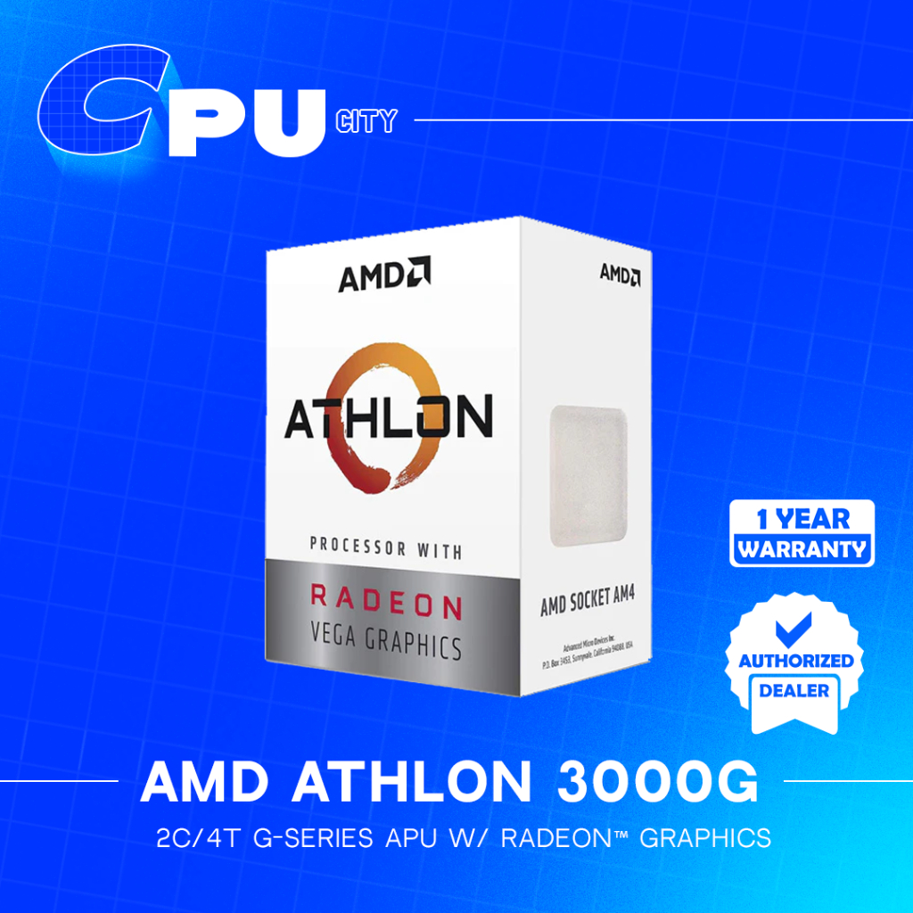 AMD Athlon 3000G 2 Core / 4 Thread AM4 APU w/ Intergrated Graphics ...