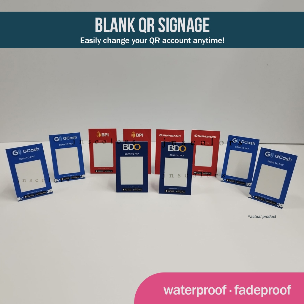 Waterproof Blank No QR Gcash Maya BDO BPI Gotyme and other banks ...
