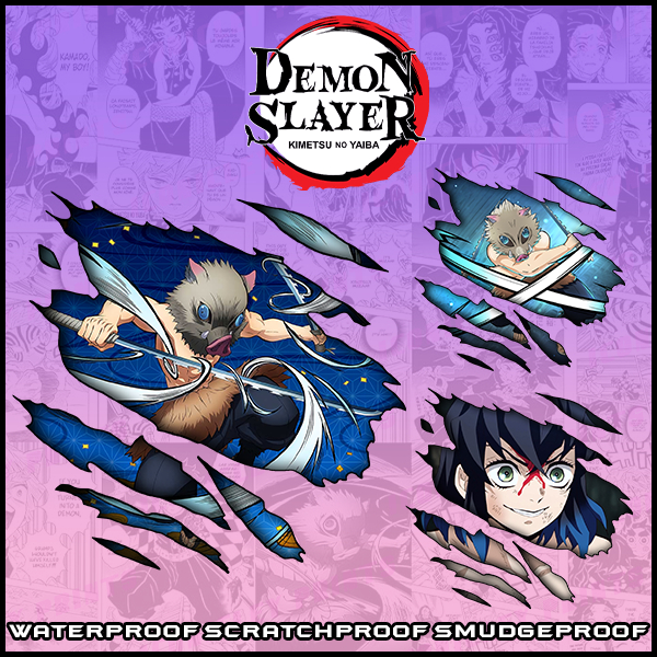 [ INOSUKE ] SCRATCH DESIGN WATERPROOF STICKER | DEMON SLAYER ...